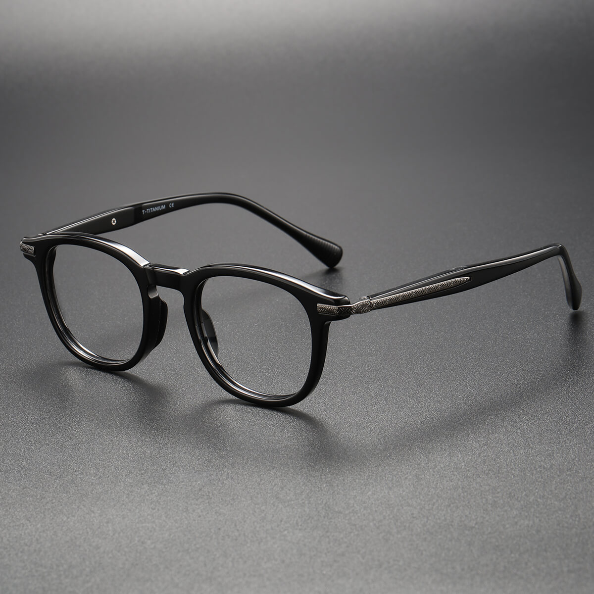 Black Frame Glasses - LE0067 Round Acetate Eyewear for Stylish Vision