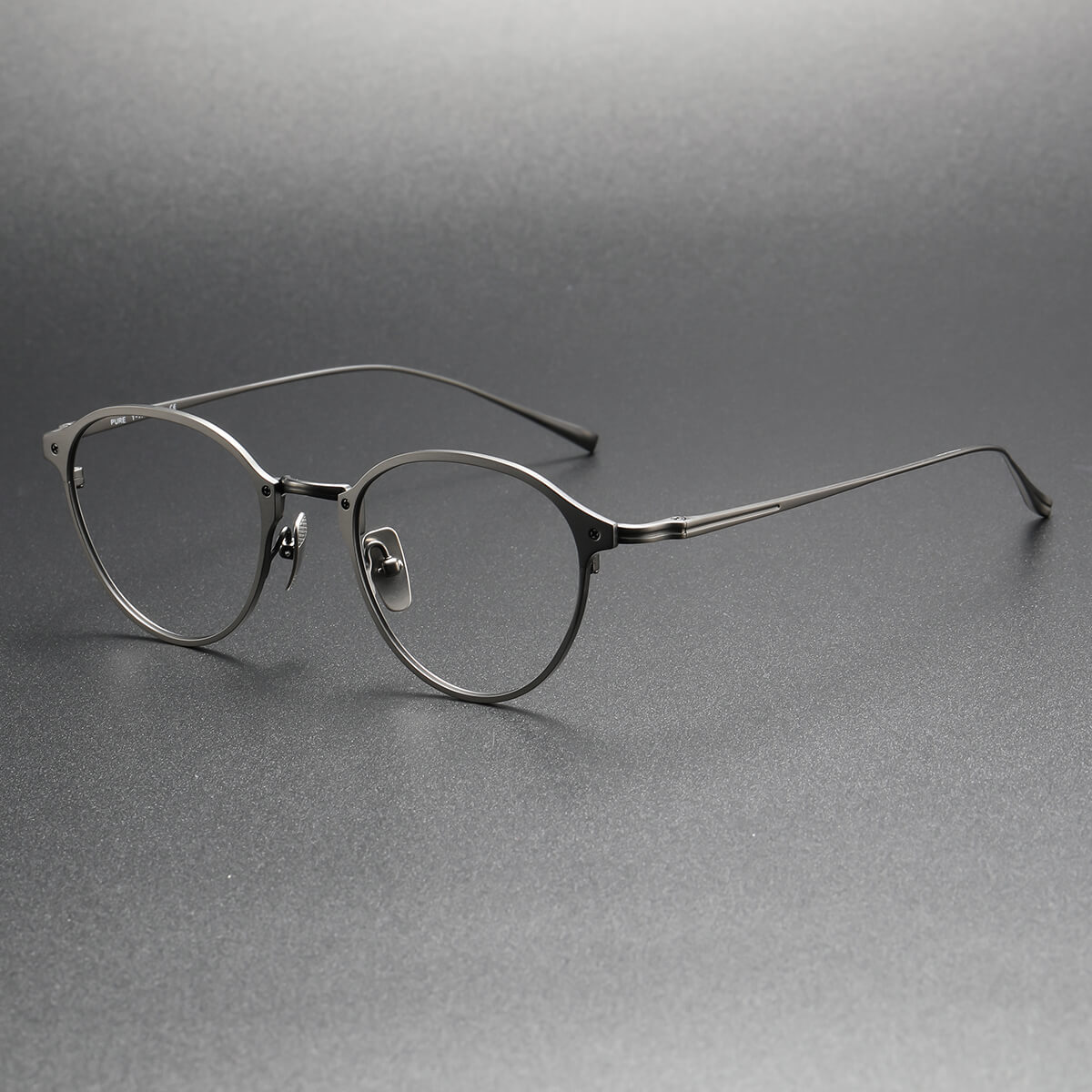 LE0359 Gunmetal Round Glasses Frames – Titanium Crafted Perfection