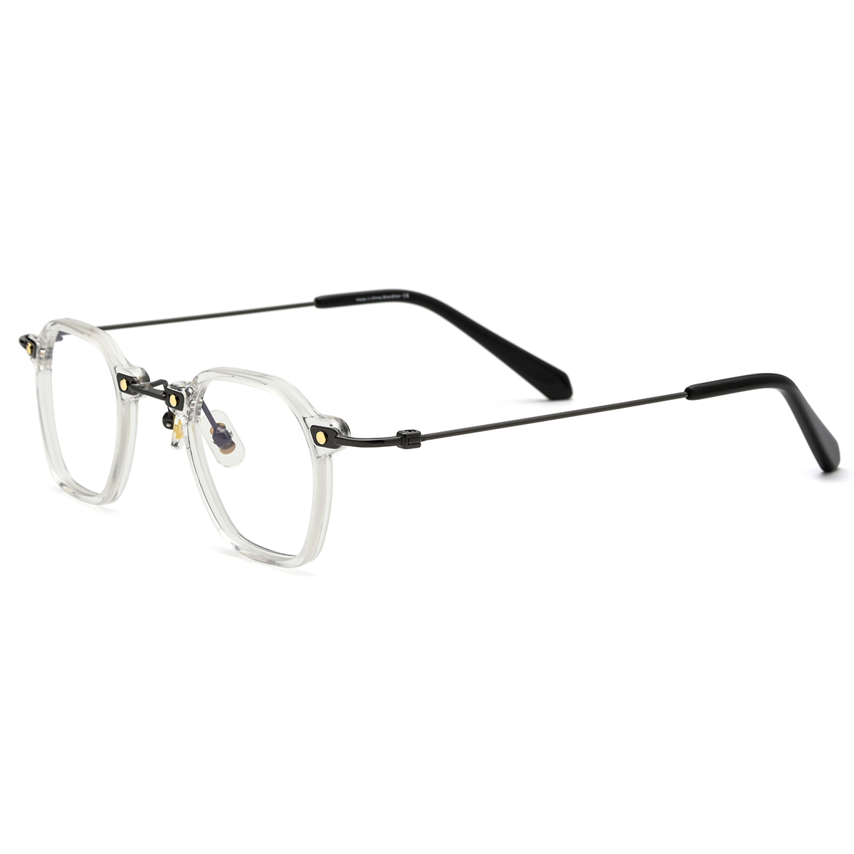 Clear Glasses Frames LE0564 - Titanium Square Frames with Black Arms