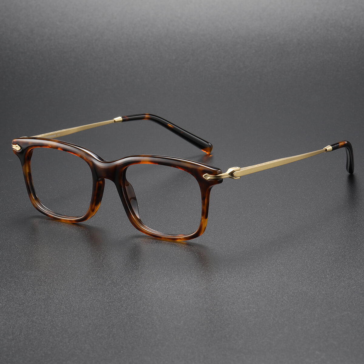 Tortoise Shell Glasses LE0152 - Gold Titanium Square Frames
