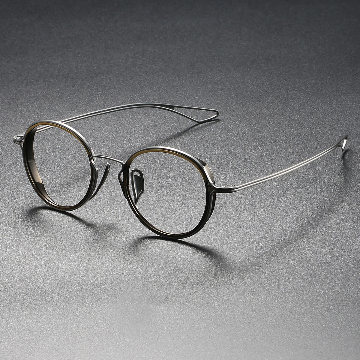 Men's Round Eyeglasses LE0317 - Silver & Bronze Titanium Style