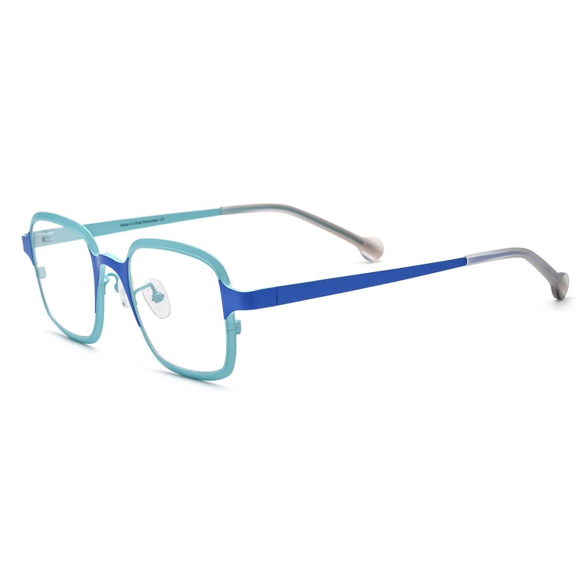 Blue Frame Glasses - Light Blue LE3050 Titanium Square Frames