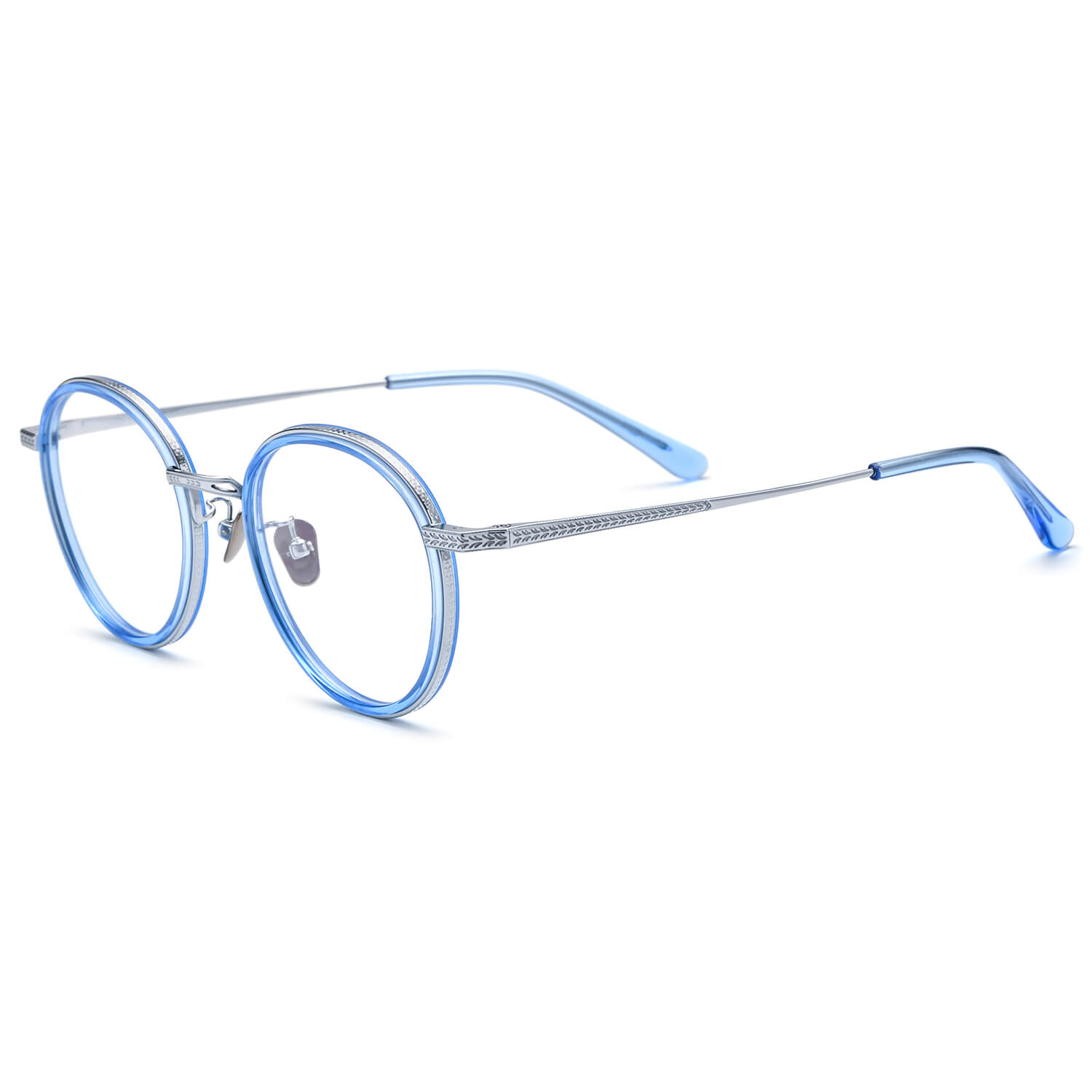 US$ 49.85 - Round Titanium Glasses LE3075 - Blue & Silver - www ...