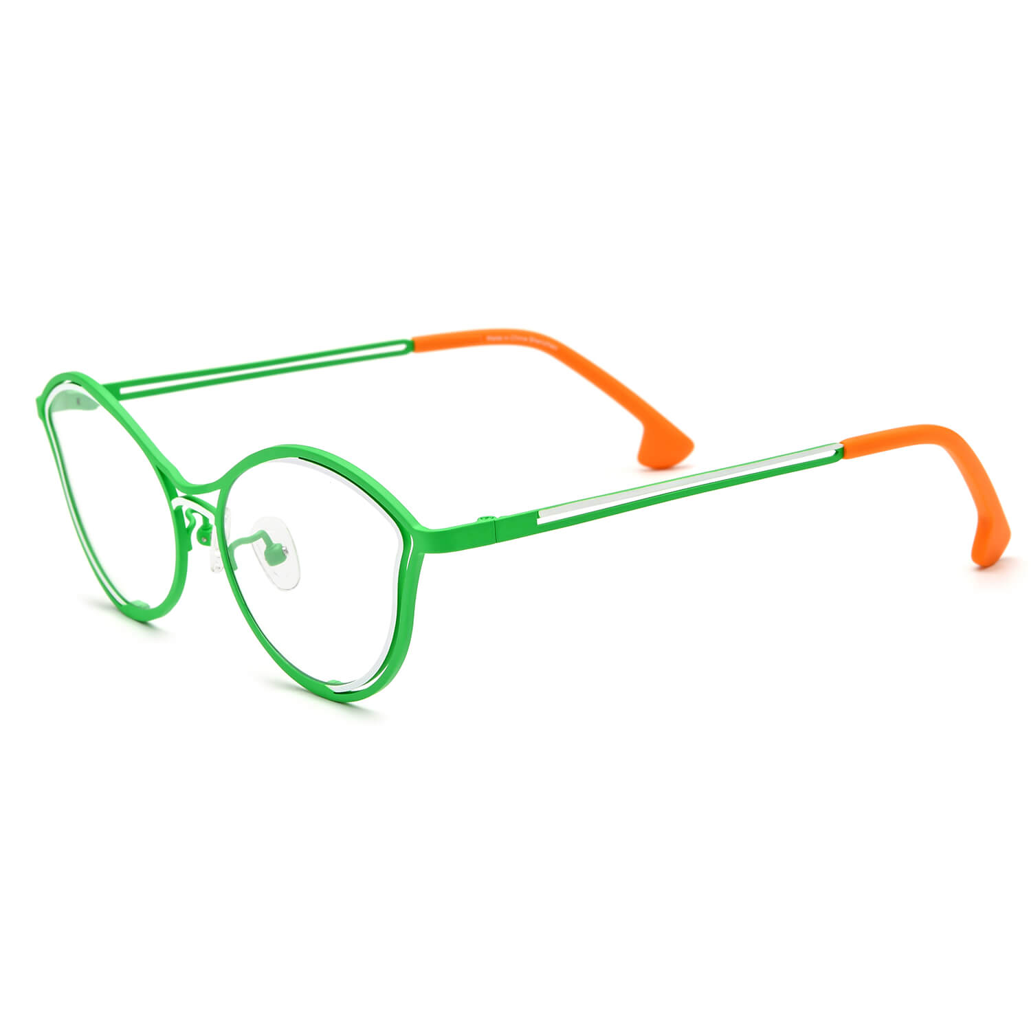 Us 4691 Cat Eye Titanium Glasses Le3070 Green And White