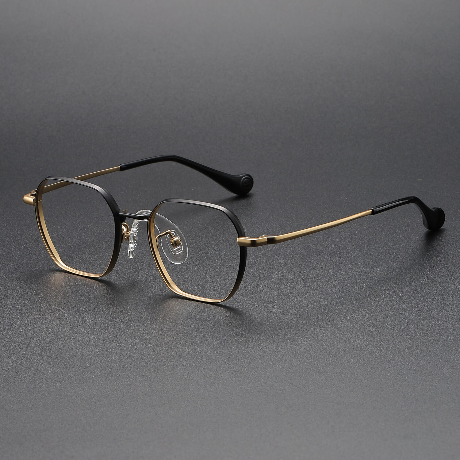 US$ 43.82 - Geometric Titanium Glasses LE1322_Black & Gold - www ...