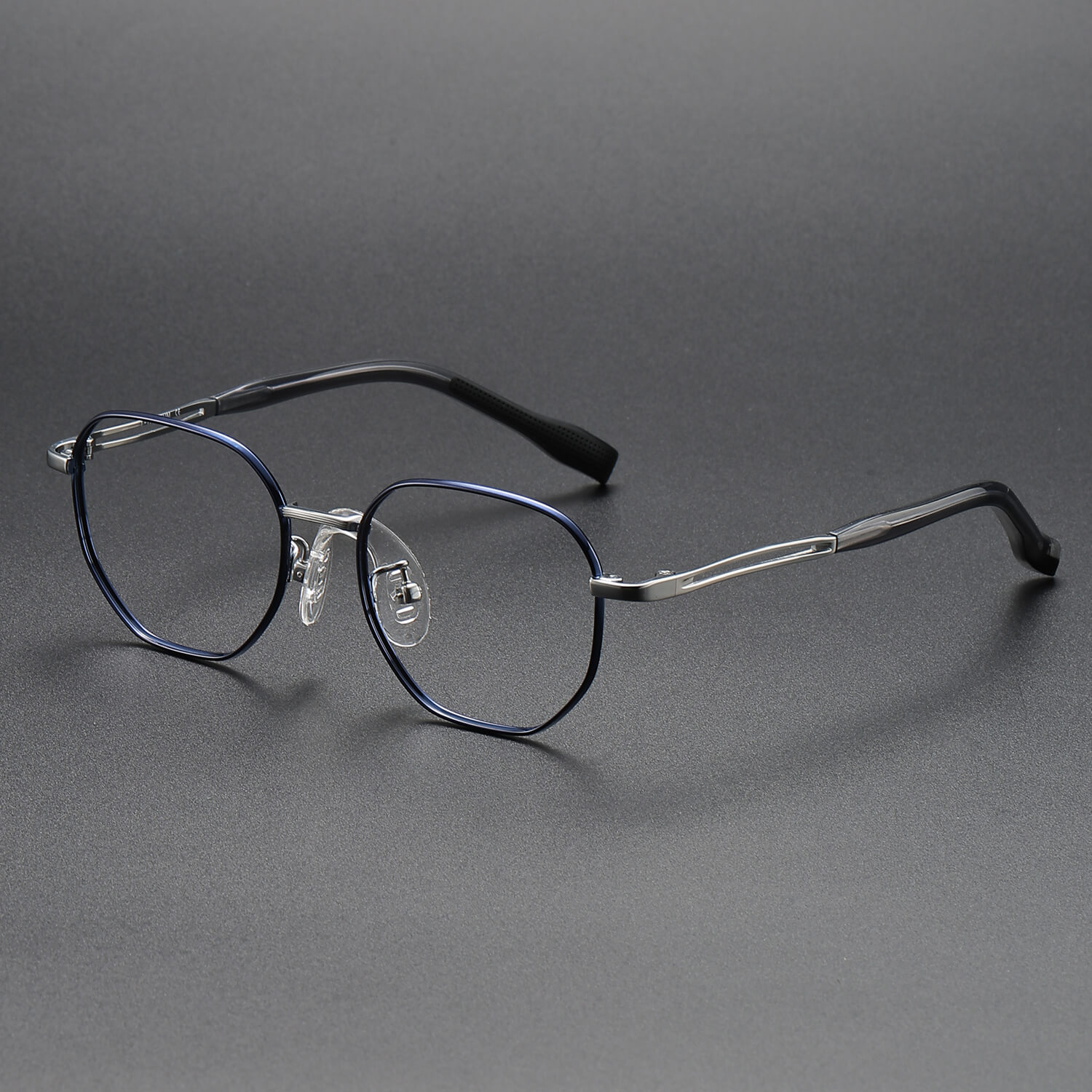 US$ 43.82 - Geometric Titanium Glasses LE1288_Blue & Silver - www ...