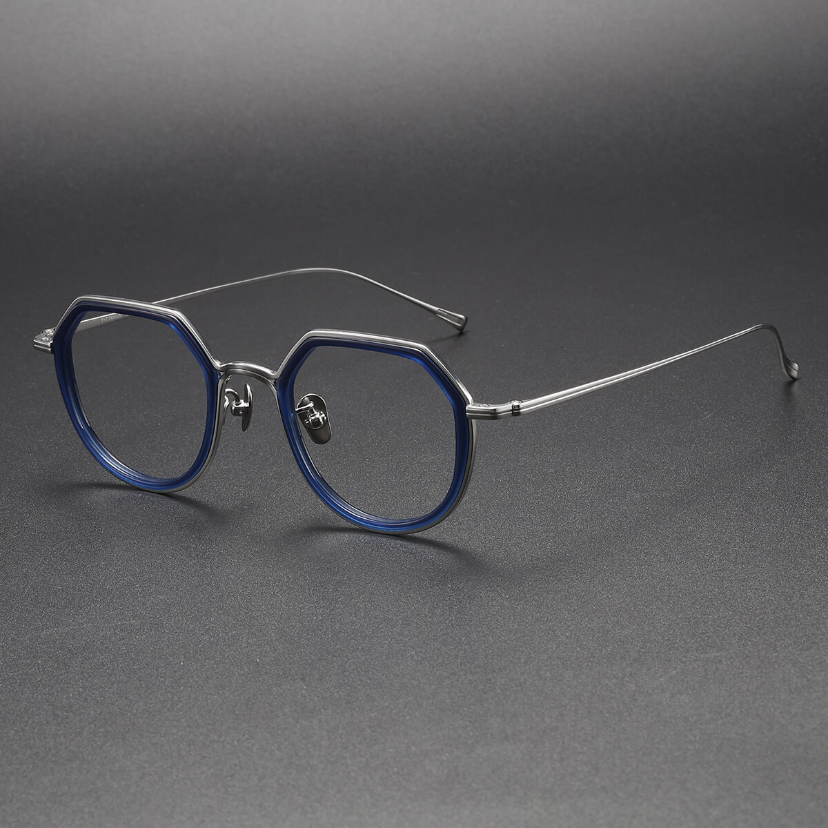 US$ 46.15 - Geometric Titanium Glasses LE1235_Clear Blue & Silver - www ...
