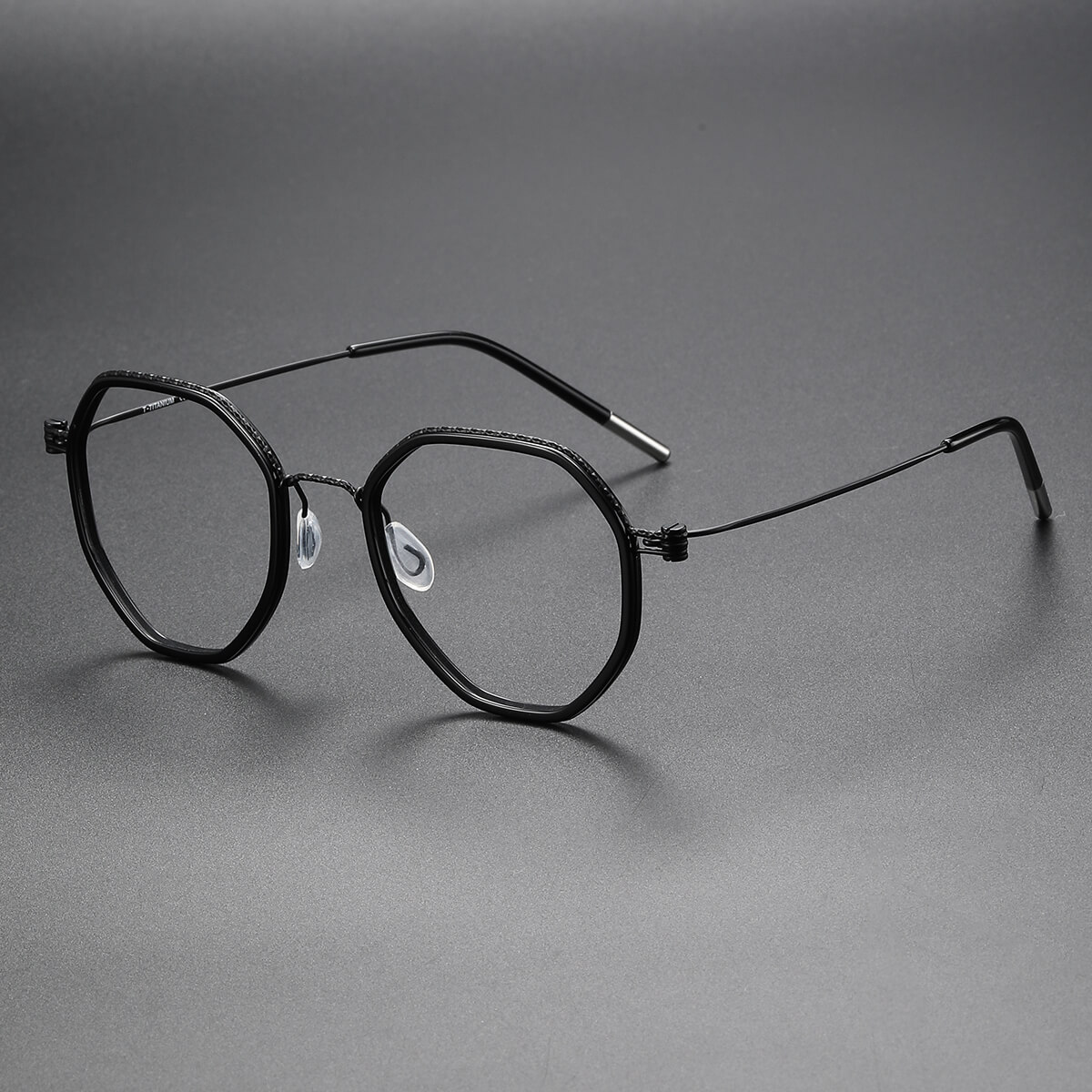US$ 42.65 - Geometric Titanium & Acetate Glasses LE1197_Black - www ...