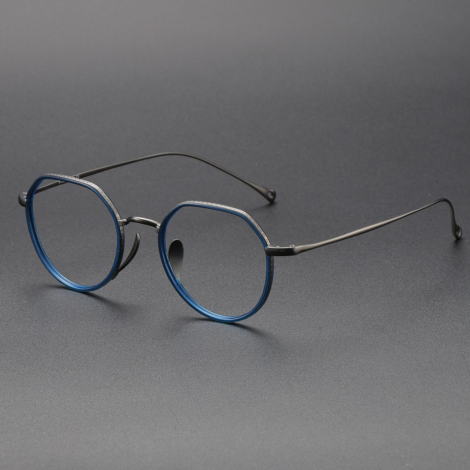 US$ 44.41 - Geometric Titanium Glasses LE1324_Clear Blue - Gunmetal ...