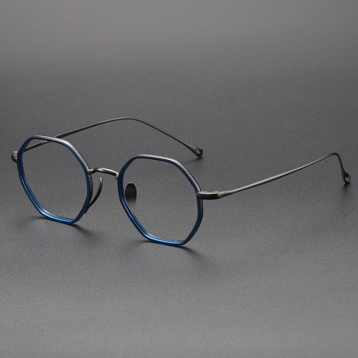 US$ 46.32 - Geometric Titanium Glasses LE1326_Clear Blue - Gunmetal ...