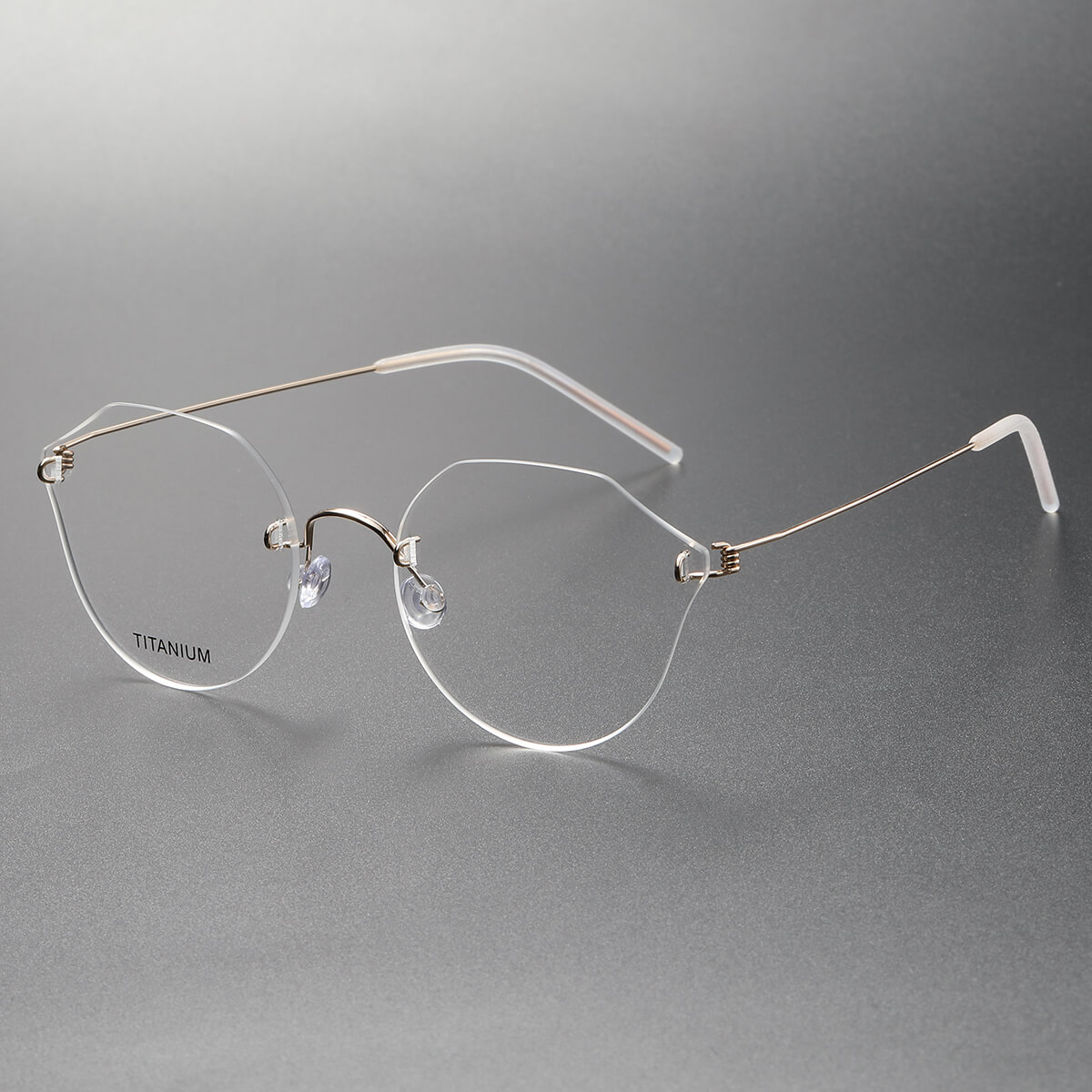 US$ 60.46 - Rimless Titanium Eyeglasses LE0069_Gold - www.oletoptical.com