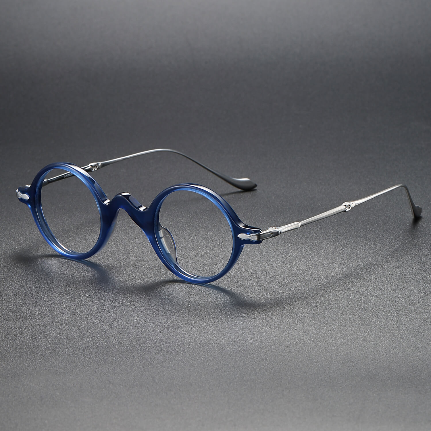 US$ 45.98 - Round Acetate & Titanium Glasses LE1100 - Blue - www ...