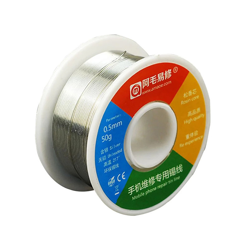 US$ 2.26 - Amaoe Leaded/Lead-Free 50G 0.3MM 0.4MM 0.5MM 0.6MM 0.8MM Solder Wire Rosin Core ...