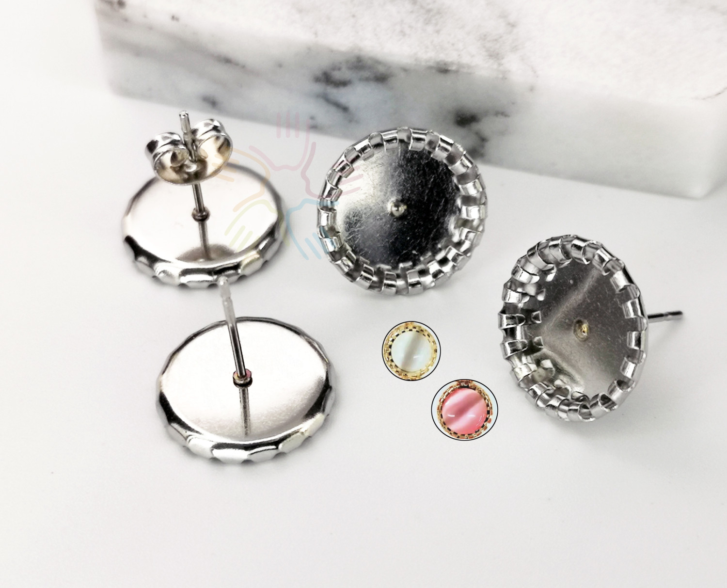 20pcs 6mm 8mm 10mm 12mm 14mm 16mm 18mm 316L Stainless Steel bezel ...