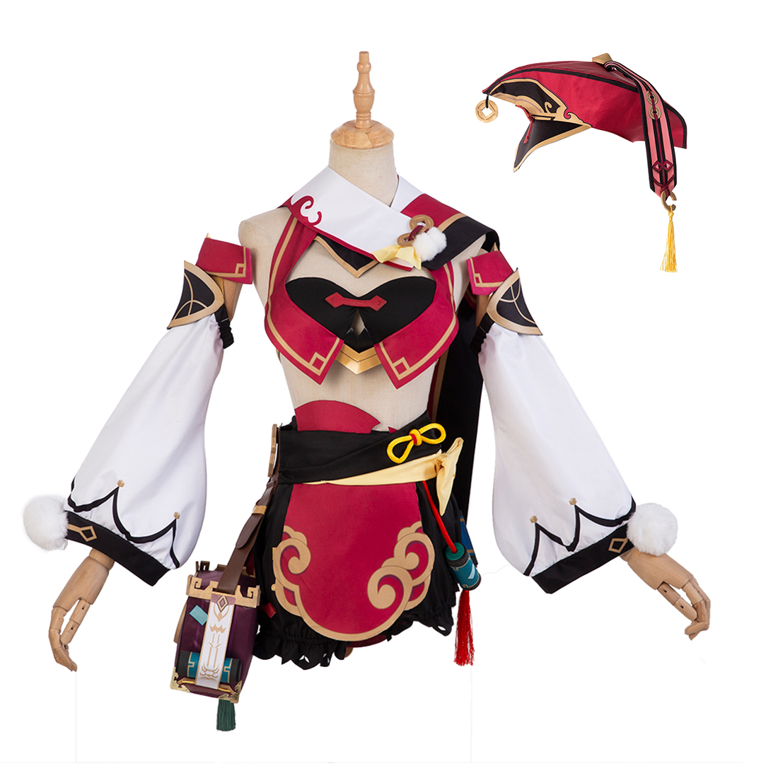 Genshin Impact Yan Fei Cosplay Costume Outfits with Hat