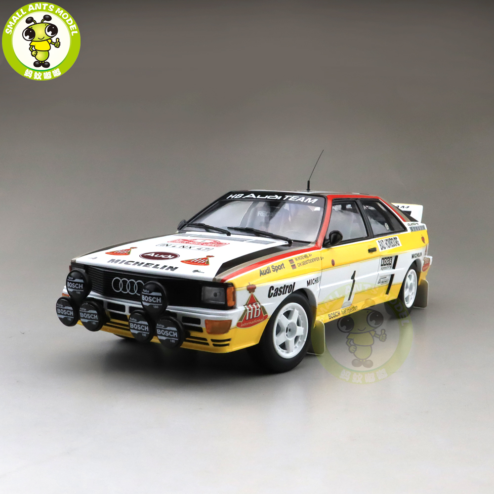 1/18 HB AUDI Team QUATTRO 1984 #1 winner Rally Diecast Car Model Toys ...