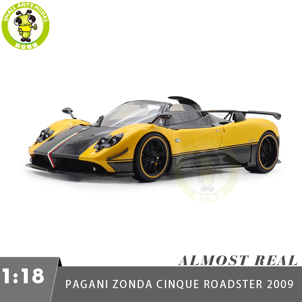 1/18 PAGANI ZONDA Cinque Roadster 2009 Giallo Ginevra Almost Real 850613001 Diecast Model Toys ...