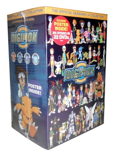 Digimon The Complete Series Seasons 1-4 DVD Box Set 32 Discs
