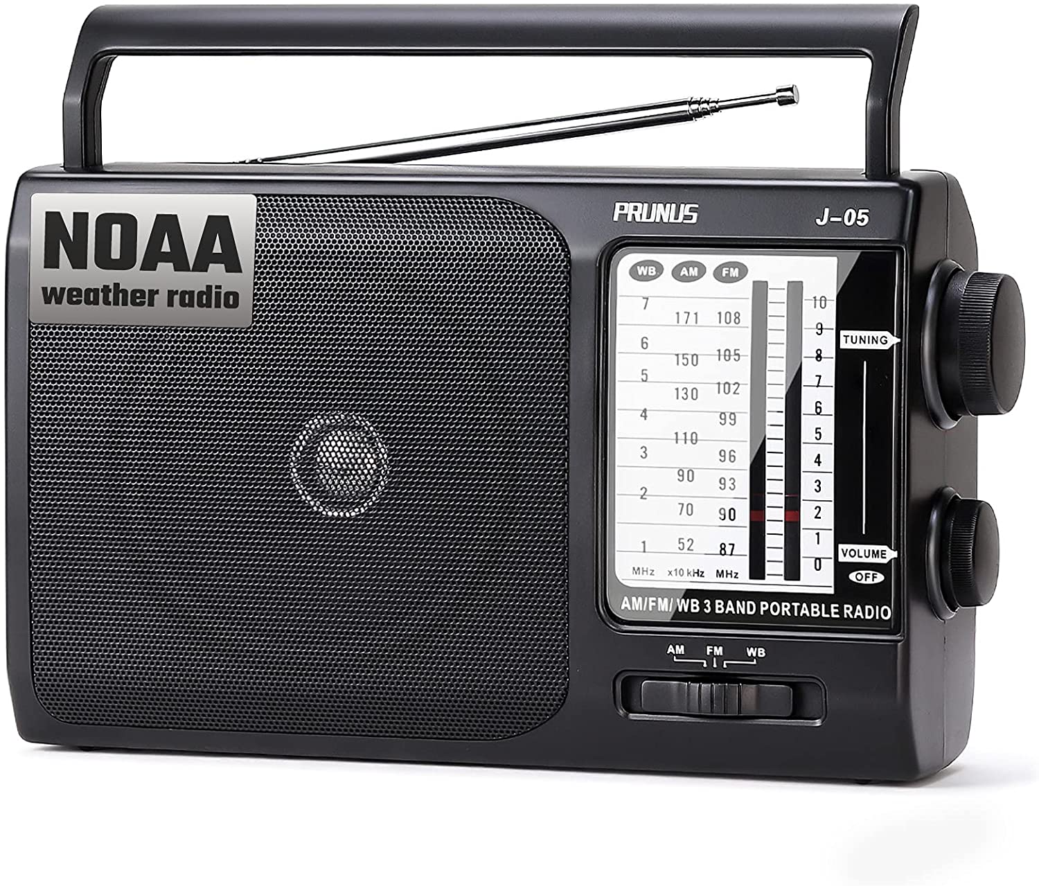 J-05 AM FM Radio Portable, NOAA Weather Transistor Radio with Excellent ...