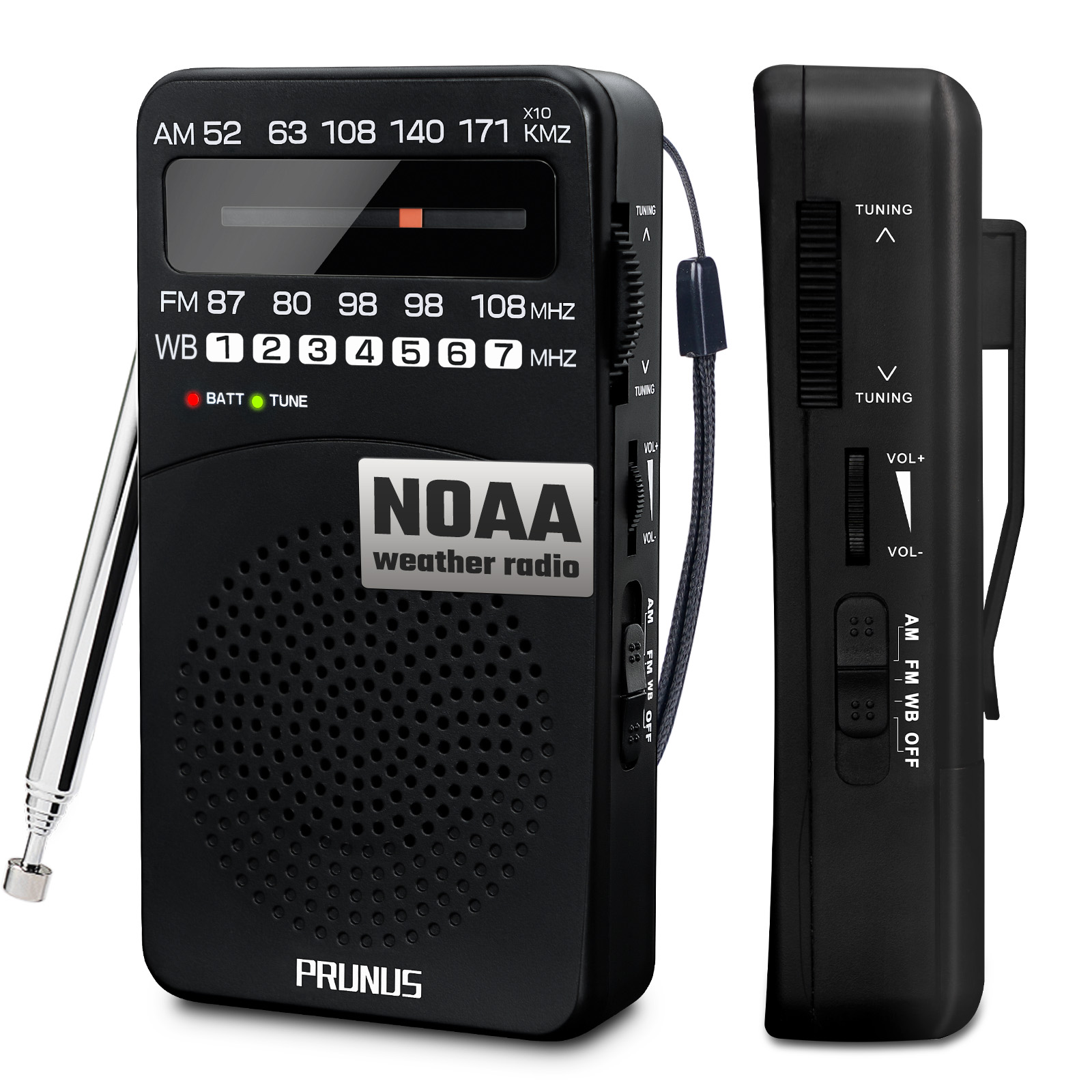 J-166 Pocket Radio Transistor, AM FM Small Radio Portable, Battery ...