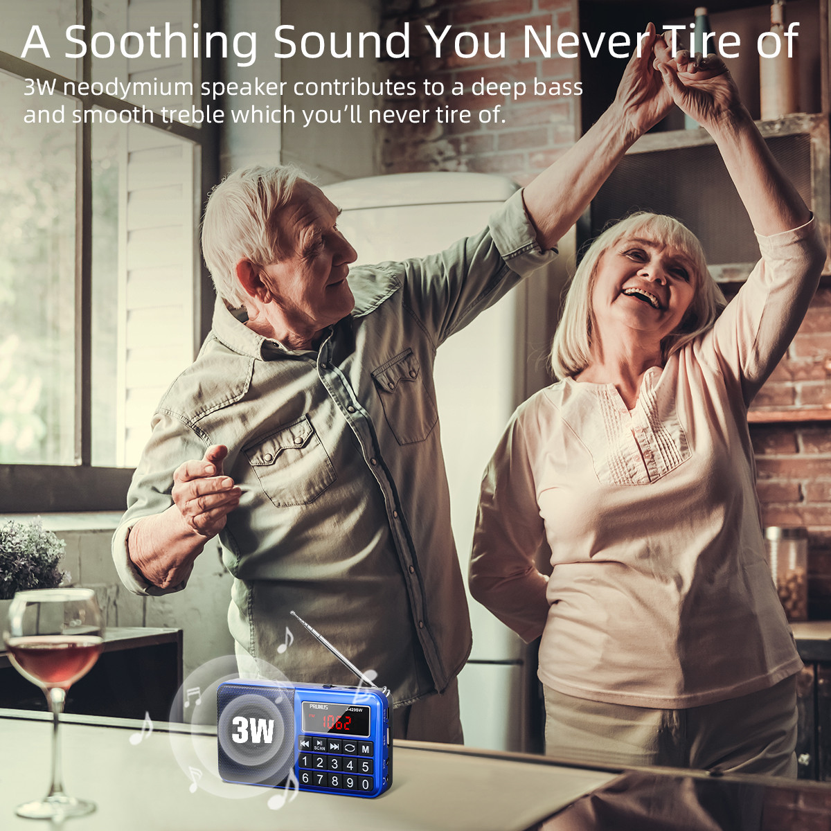 PRUNUS J-429SW Portable Radios Small AM/FM/SW, Rechargeable Radio with ...