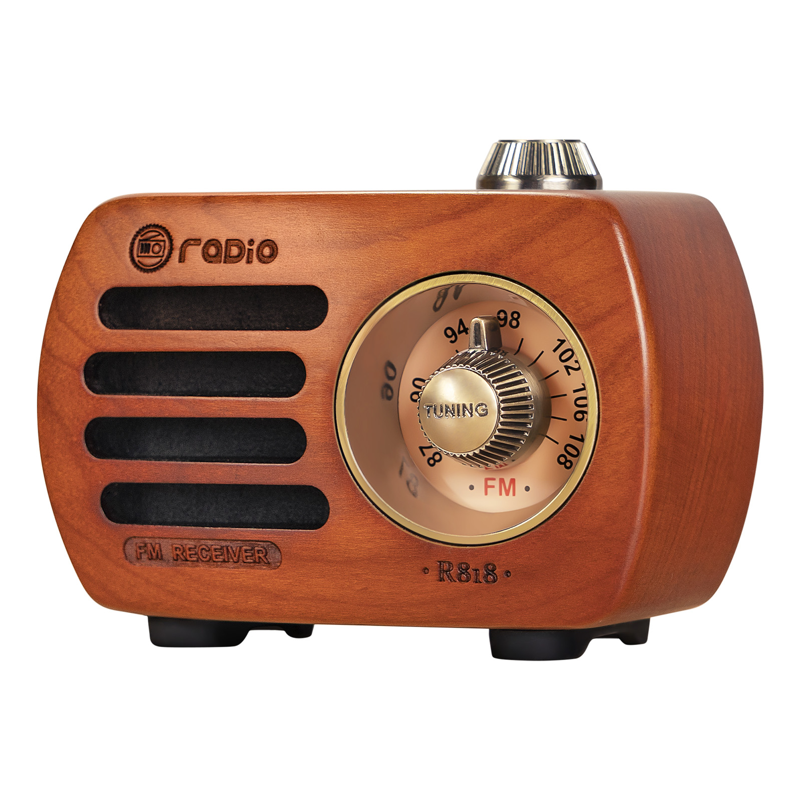 Portable Radio Retro, Wooden FM Radio Small, Transistor Radio
