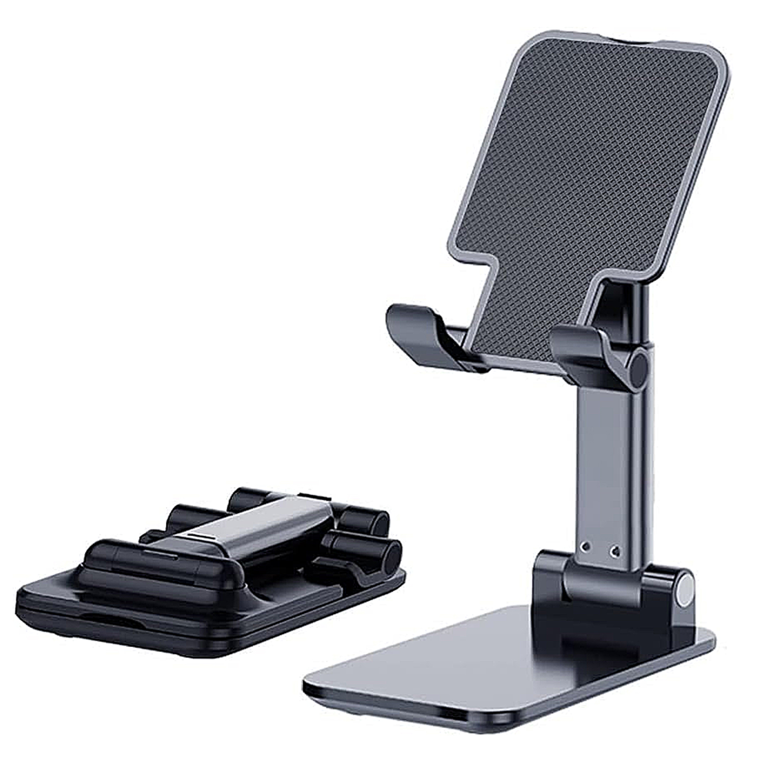Black Phone Holder Height Angle Adjustable Foldable Cell Phone Stand ...