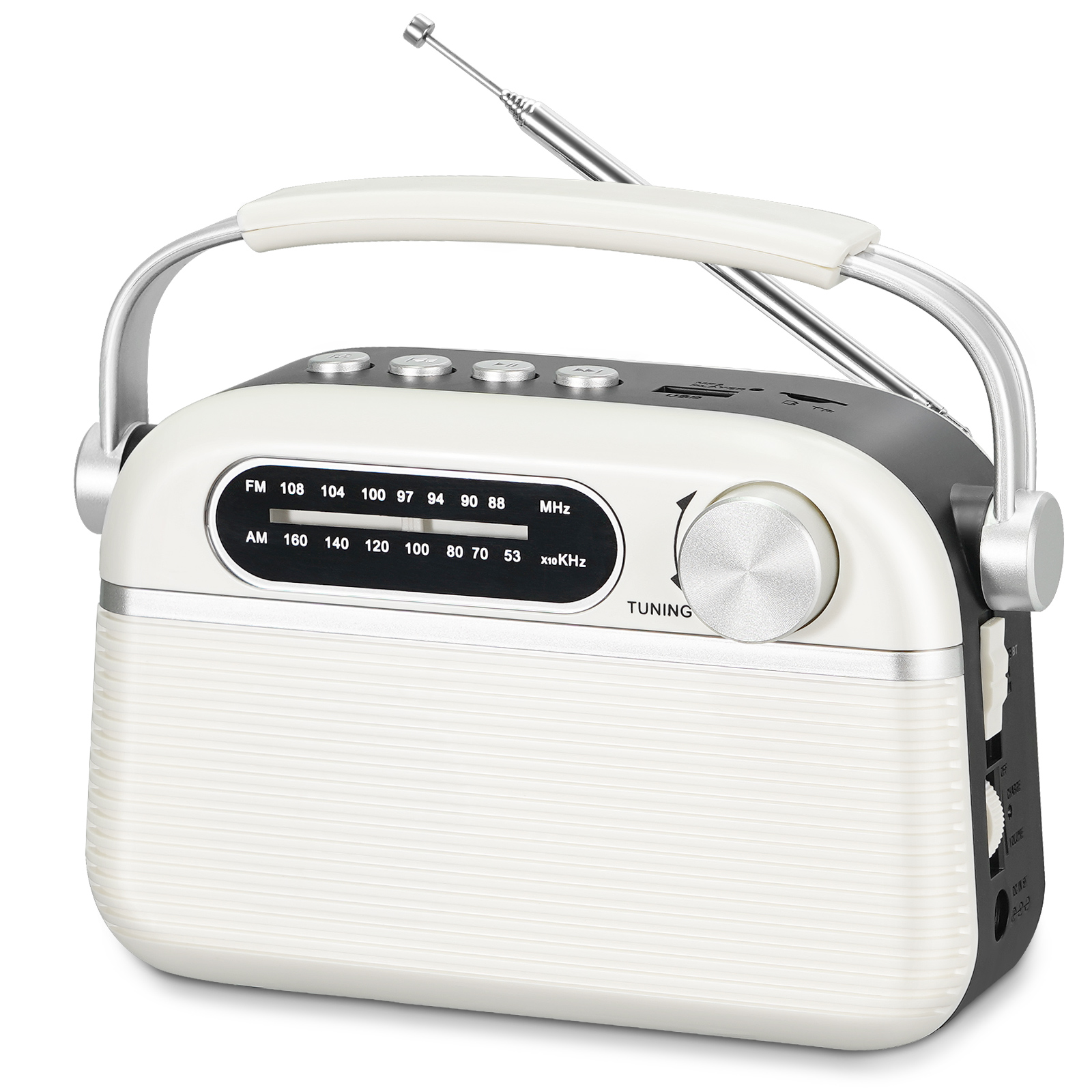PRUNUS J-130 Small Retro Vintage Radio Bluetooth, Portable Radio AM FM ...