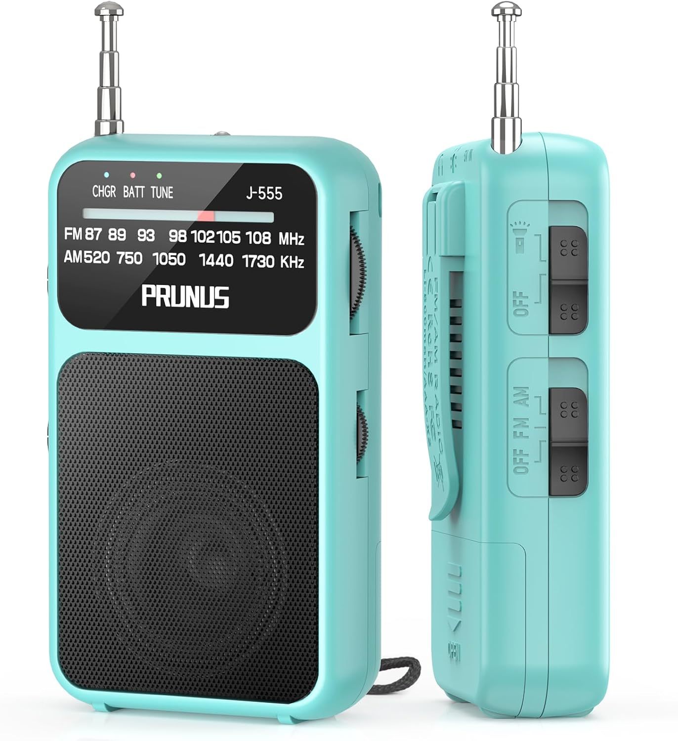 PRUNUS J-555 Portable Radio AM FM Battery Operated/USB-C Charging ...