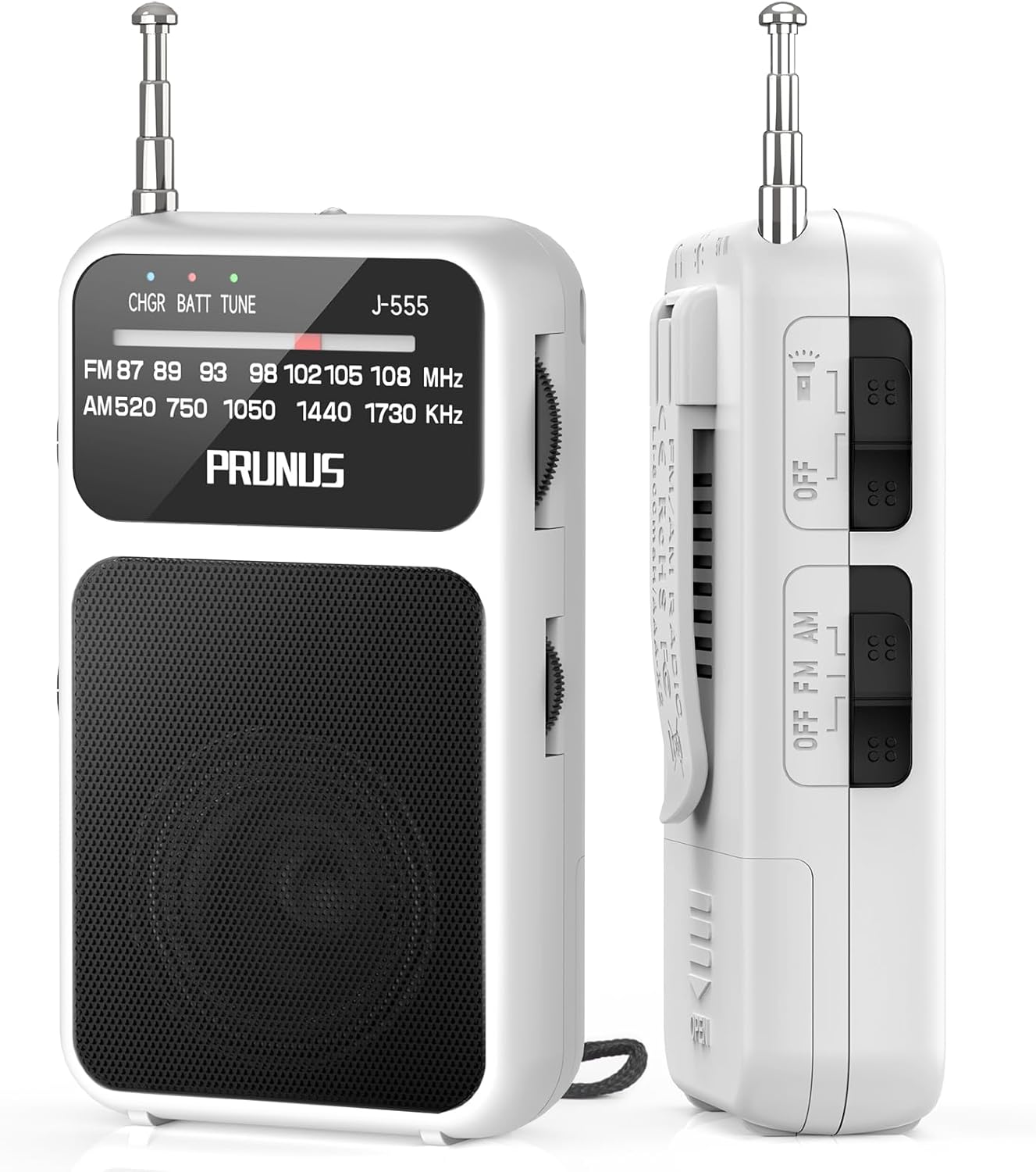 PRUNUS J-555 Portable Radio AM FM Battery Operated/USB-C Charging ...