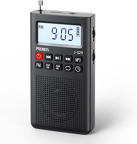 2025 PRUNUS J-329 Mini Portable Pocket AM FM Radio MP3 Small Radio with ...