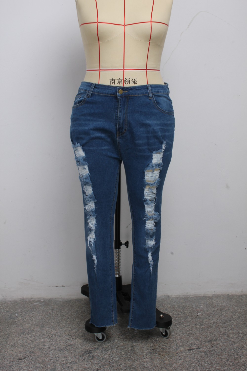 Dear-Fashion | Plus Size 5XL Denim Ripped Hole Skinny Jeans HSF-2386 ...