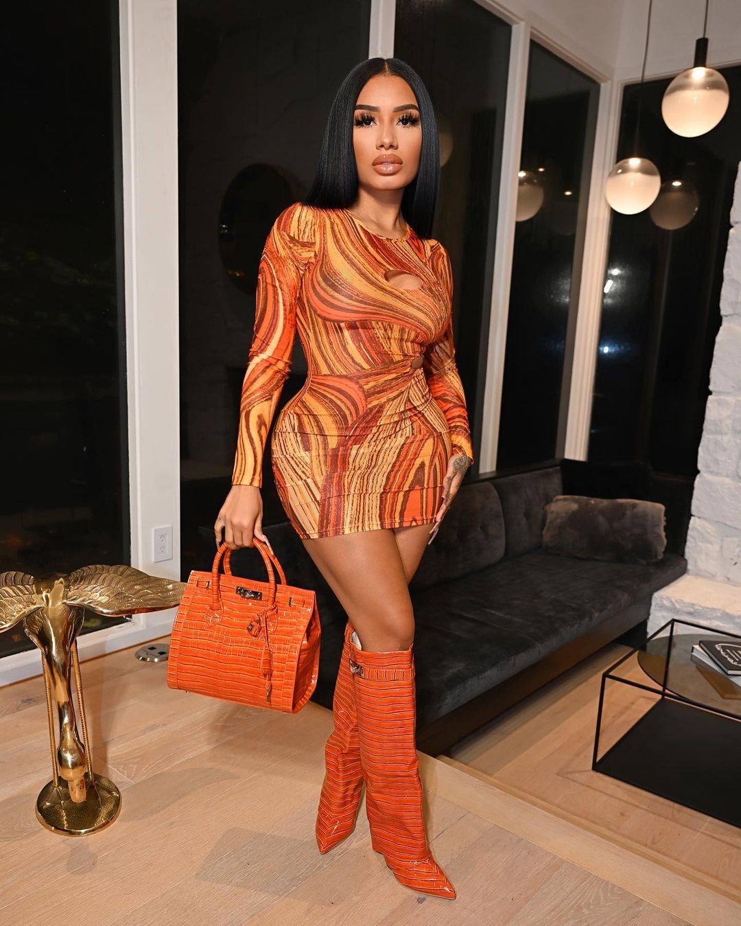 Dear-Fashion | Wholesale Fashion Print Hollow Out Mini Dress HMS-5495 ...