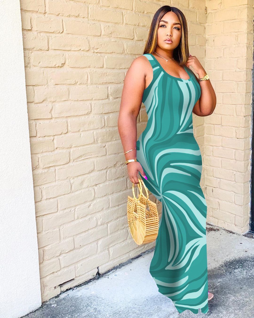 Dear-Fashion | Wholesale Casual Print Sleeveless Maxi Dress MTY-6713 ...