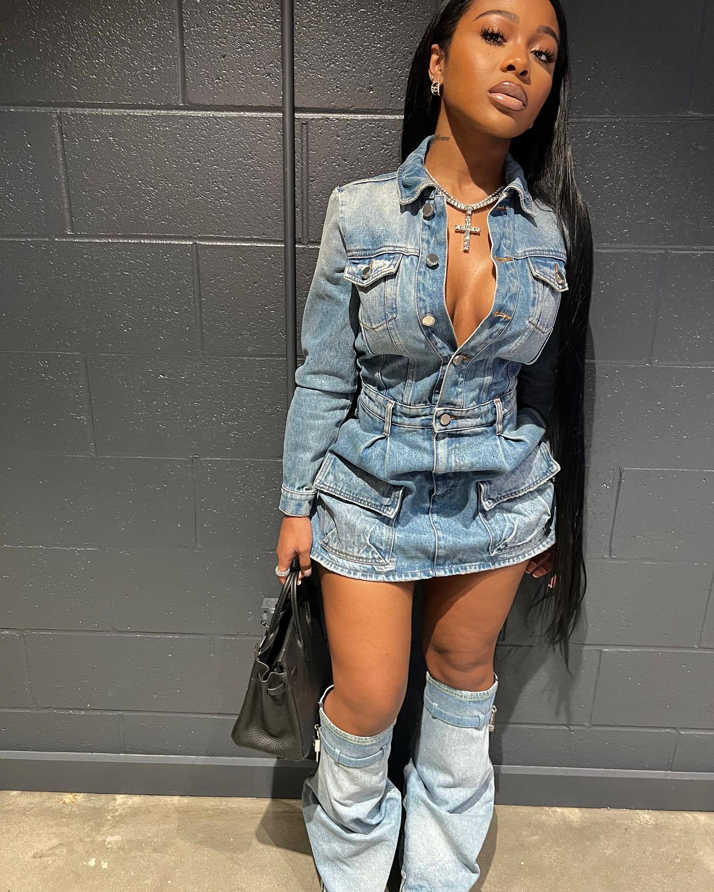 Dear-Fashion | Wholesale Fashion Multi-Pockets Denim MIni Dress(With ...