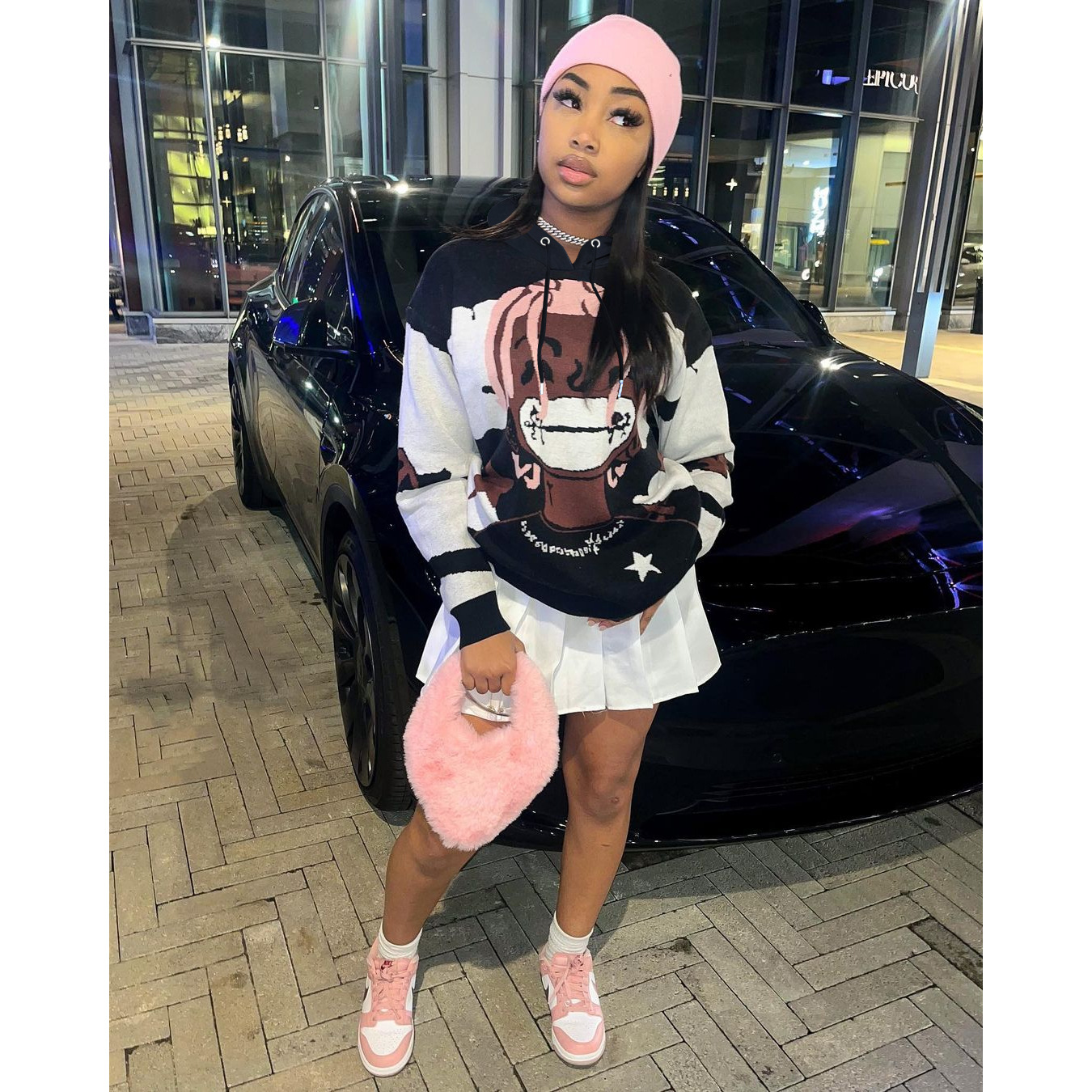 Dear-Fashion | Wholesale Fashion Print Long Sleeve Hooded Sweatshirt ...