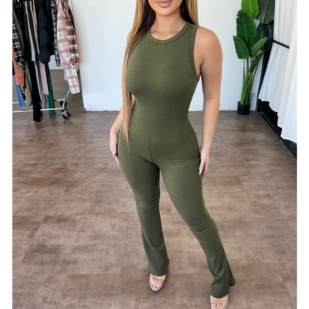 EVE | Wholesale EVE Sleeveless Zipper Slim Micro-fit Jumpsuit ASL-6630 ...