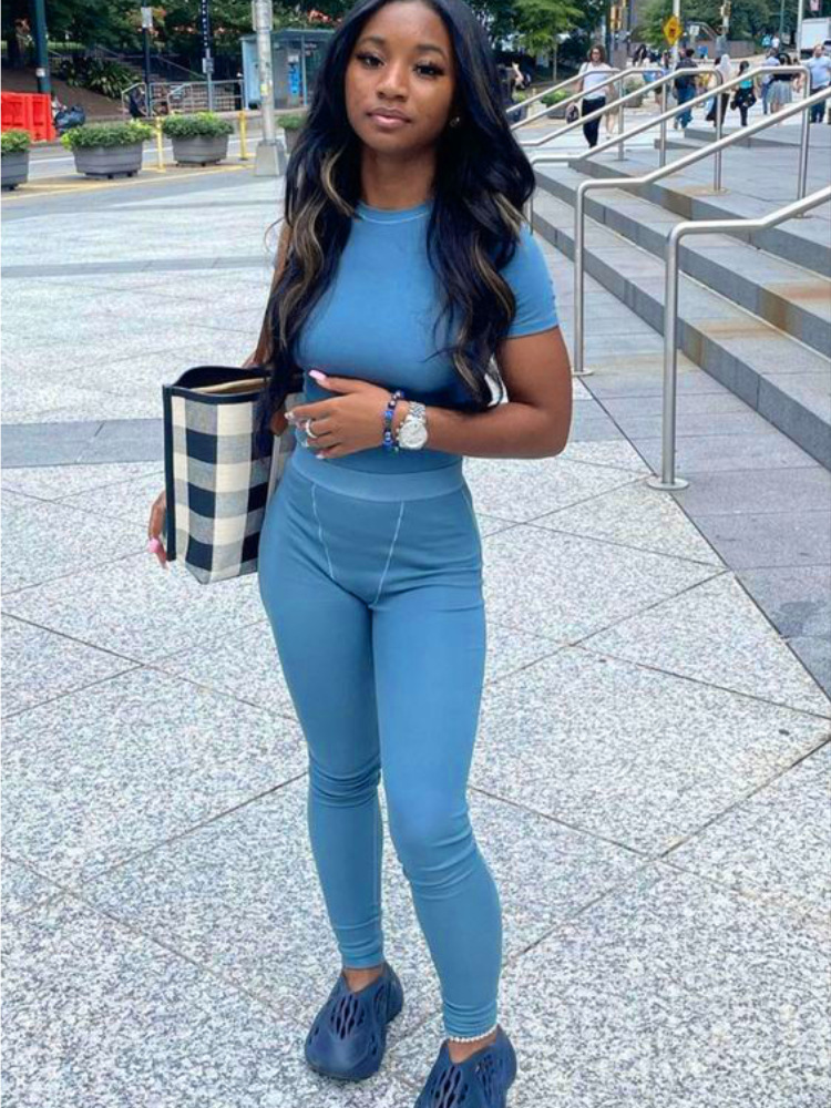 EVE | Wholesale EVE Slim Fit Short Sleeve Top Pants Suit GMOY-1862 ...