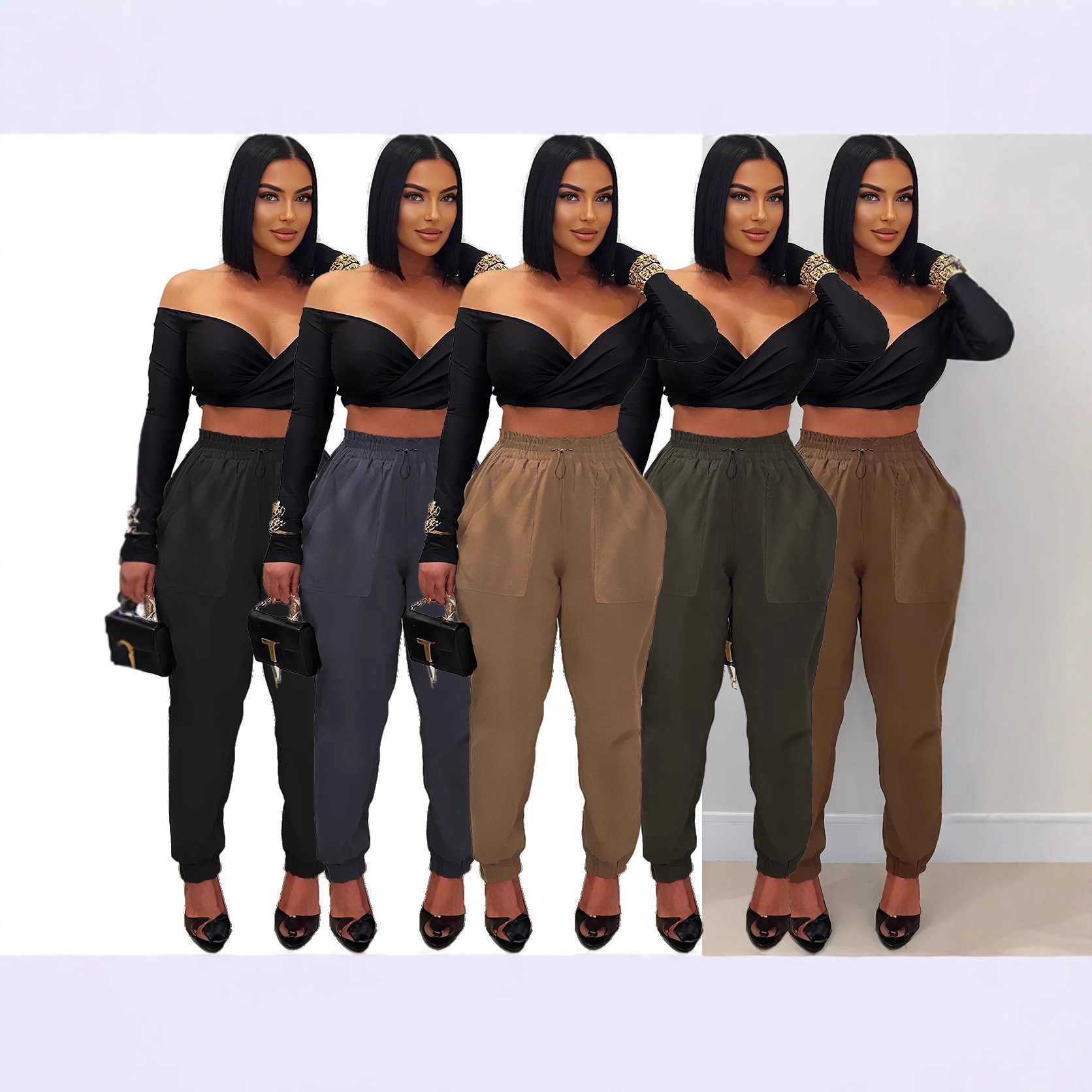 EVE | Wholesale EVE Plus Size Sports Ice Silk Straight Pants YIM-K08 ...
