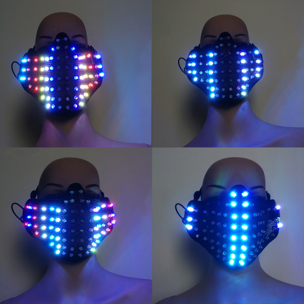Colorful LED Masks Hero Face Guard PVC Masquerade Party Halloween ...