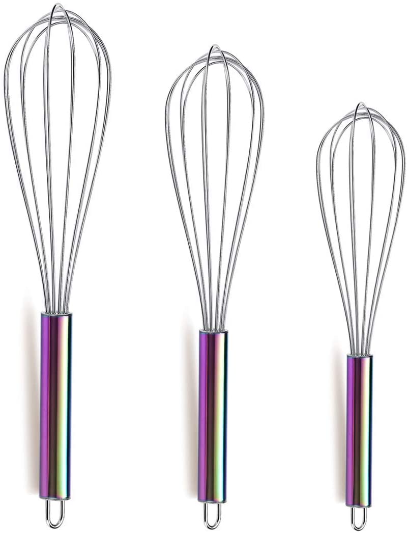 US$ 23.99 - 3 Pack Rainbow Handle Whisks Stainless Steel 8 +10 +12 ...