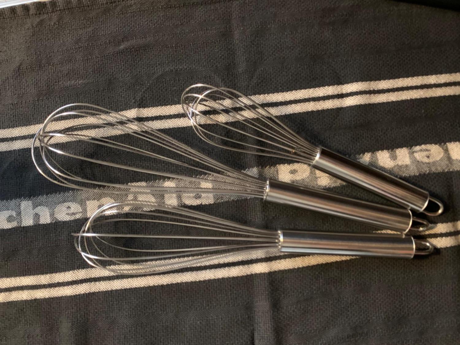 US$ 14.99 - 3 Pack Stainless Steel Whisks 8 +10 +12 Inches , Wire Whisk ...