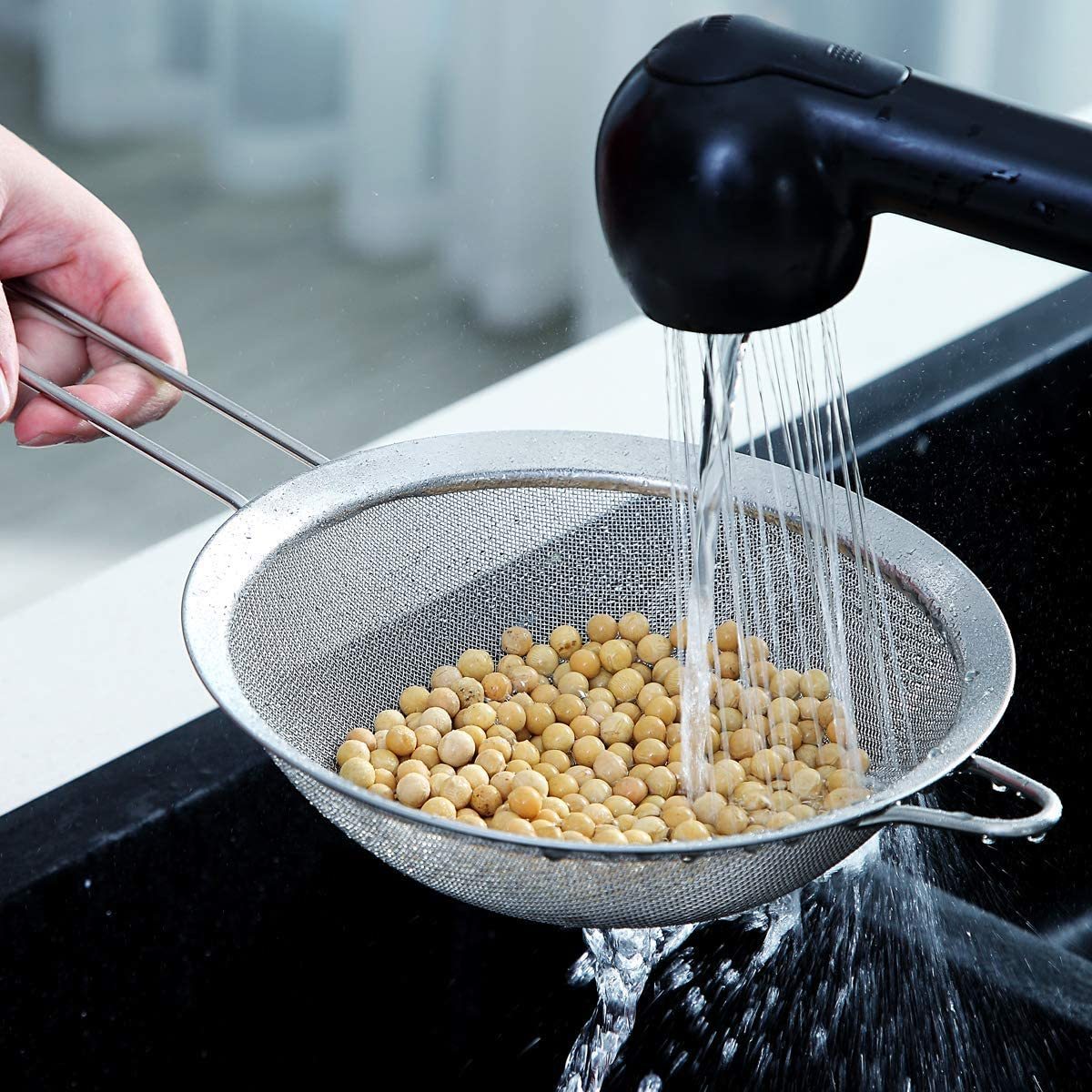 US$ 18.99 - Fine Mesh Strainer 6 Pieces Set,Stasher Sieve Pasta ...