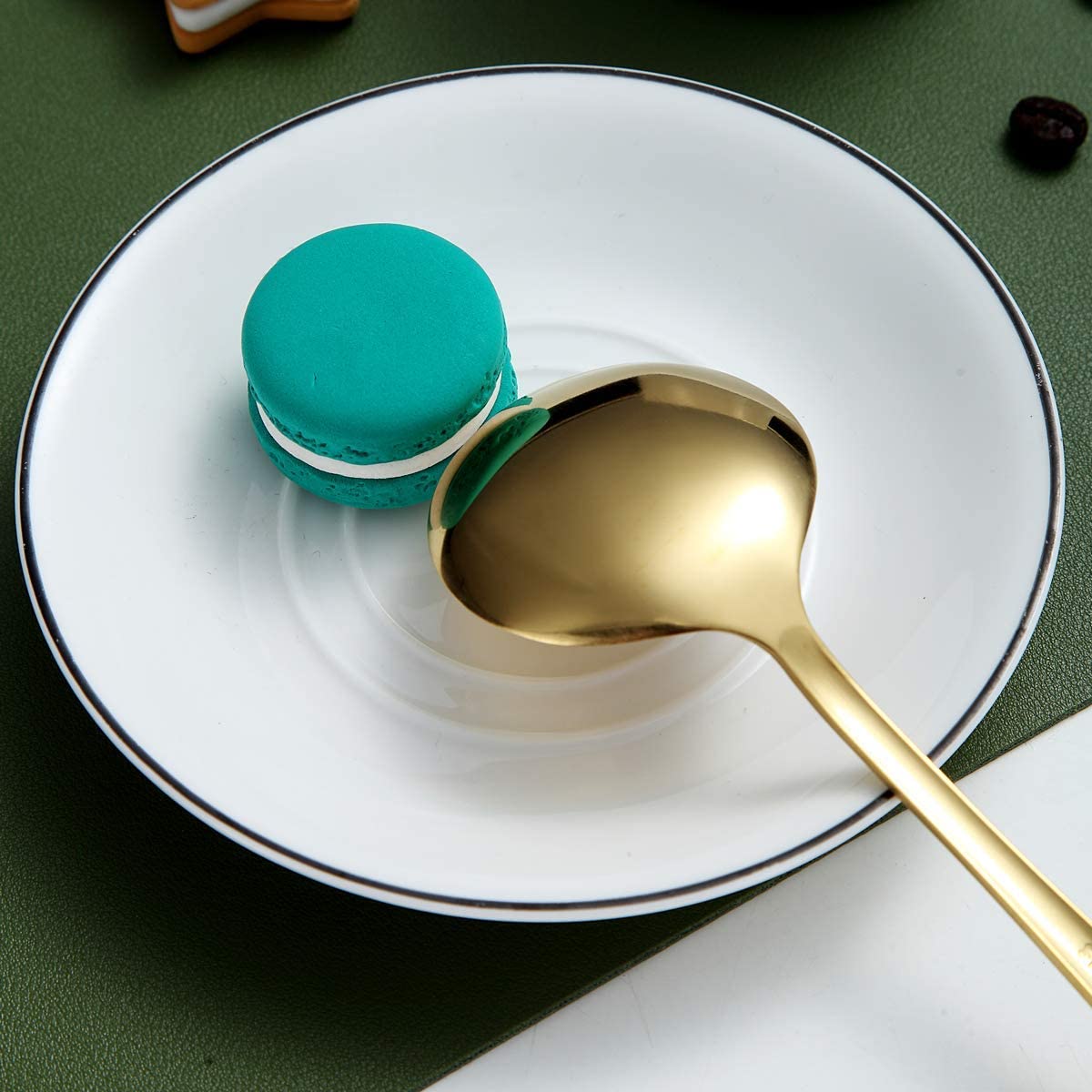 Ice Cream Scoop Zerdyne Stainless Steel Round Soup Spoons - 12-Piece ...