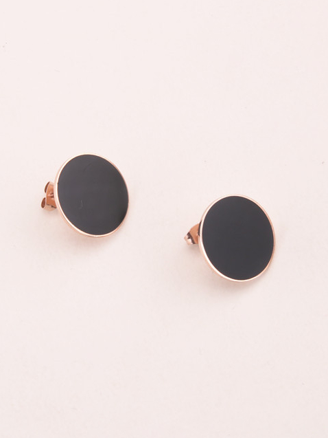 Black Glue Simple Stud Earrings
