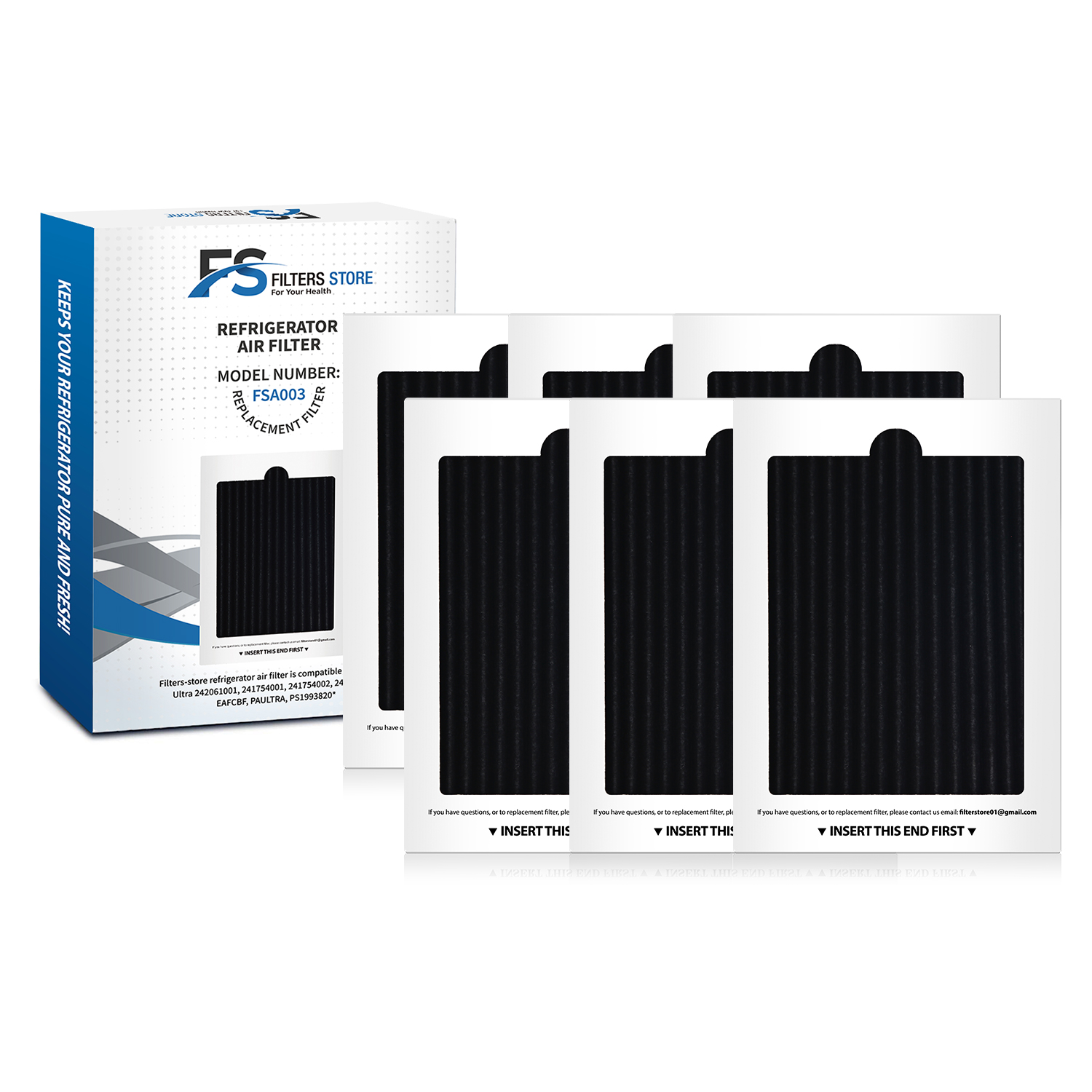 FS 6pk Ultra Replacement Ice and Water Filter (ULTRAWF) and Air Filter ...