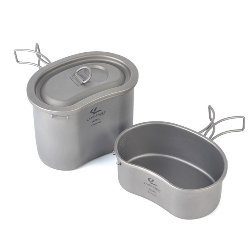 Camping Titanium Military Lunch Box 380ml+740ml