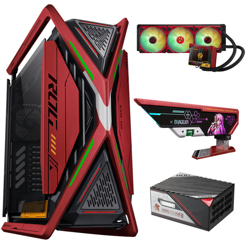 ASUS ROG Hyperion EVA-02 PC Case, 420mm Dual Radiator Support, Four ...