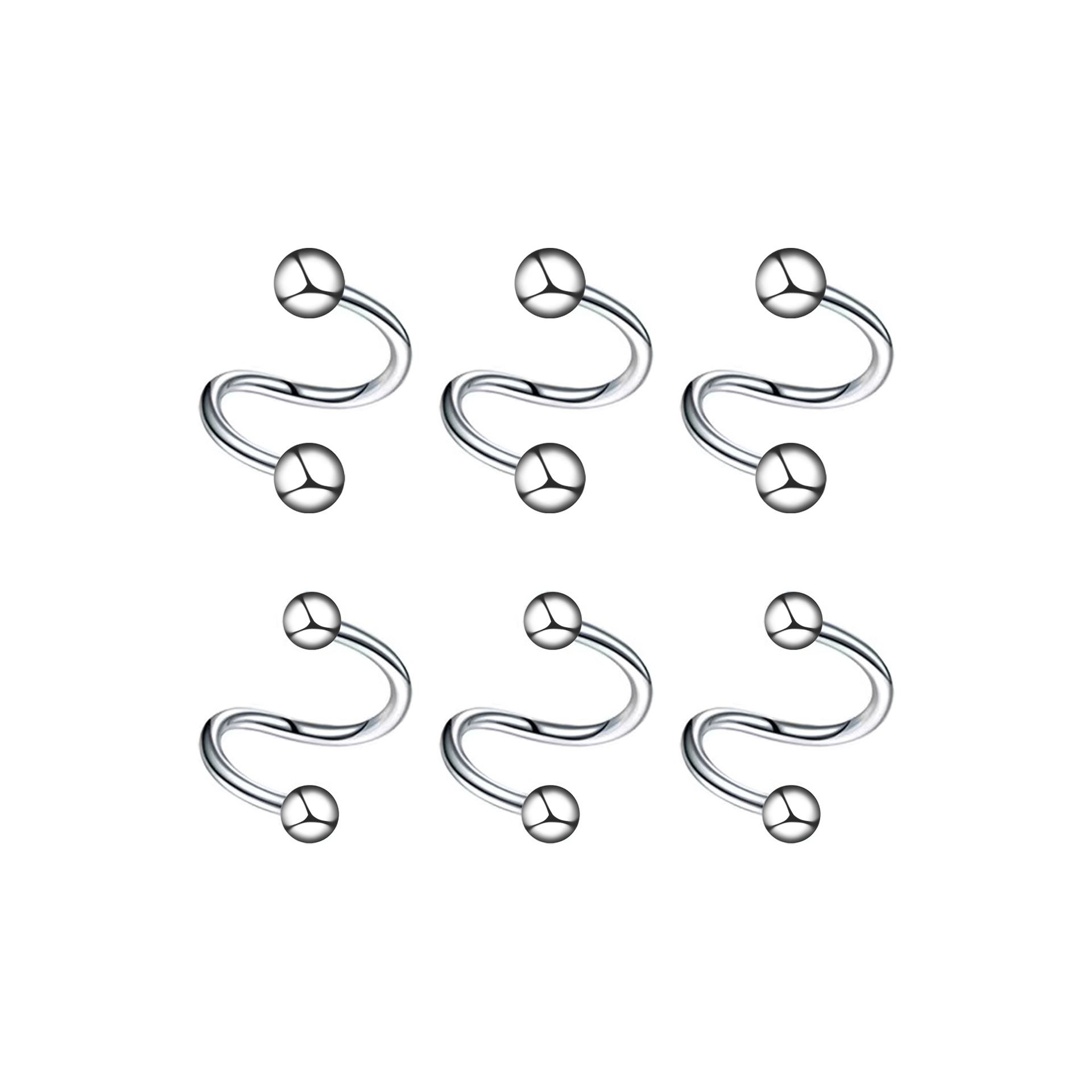 Stainless Steel Screw S-Shaped Spring Earrings Rotating Nose Stud S ...
