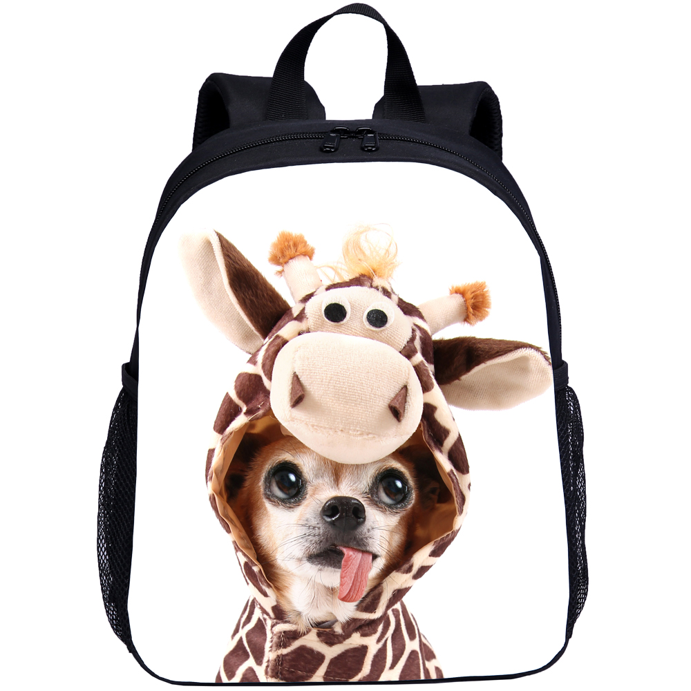 Kids Zoo Animal Backpack Cat Dog Giraffe 3D Print Children Backpack ...
